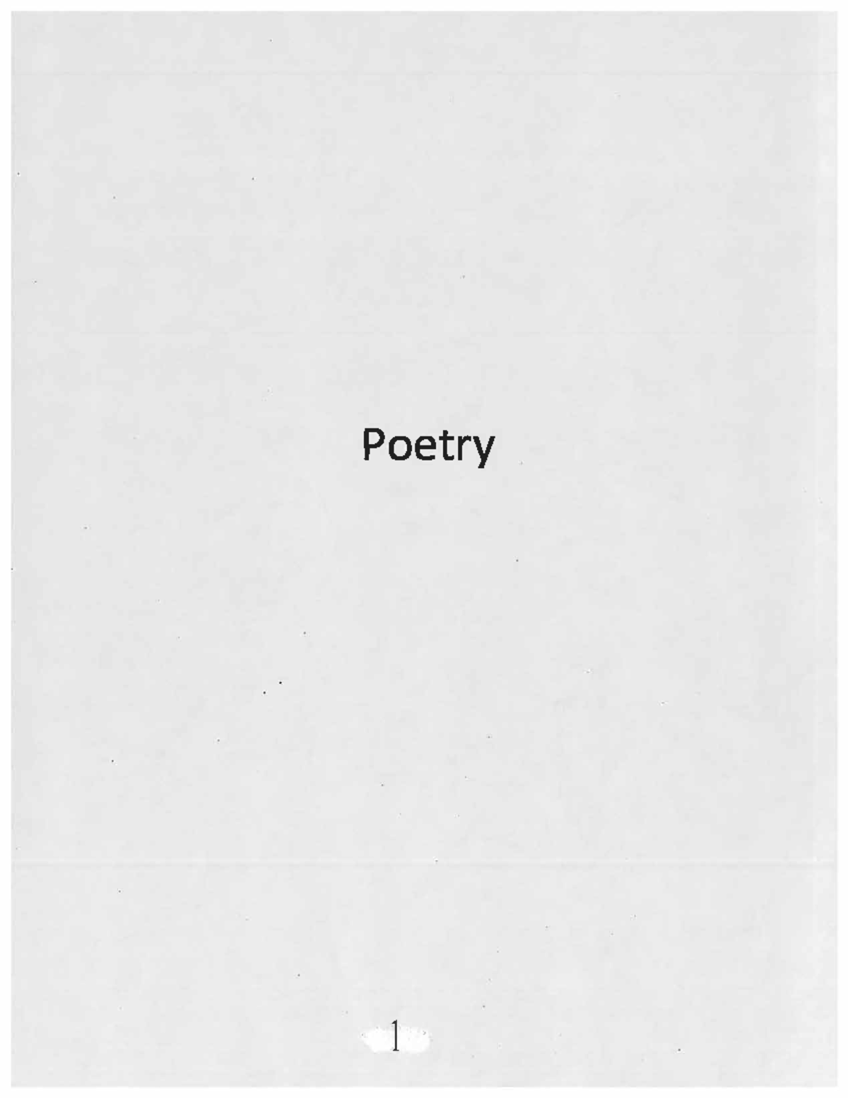 Unit 1 Poetry, lecture - Poetry ' 1 , ... POETIC LITERARY ELEMENTS Note ...