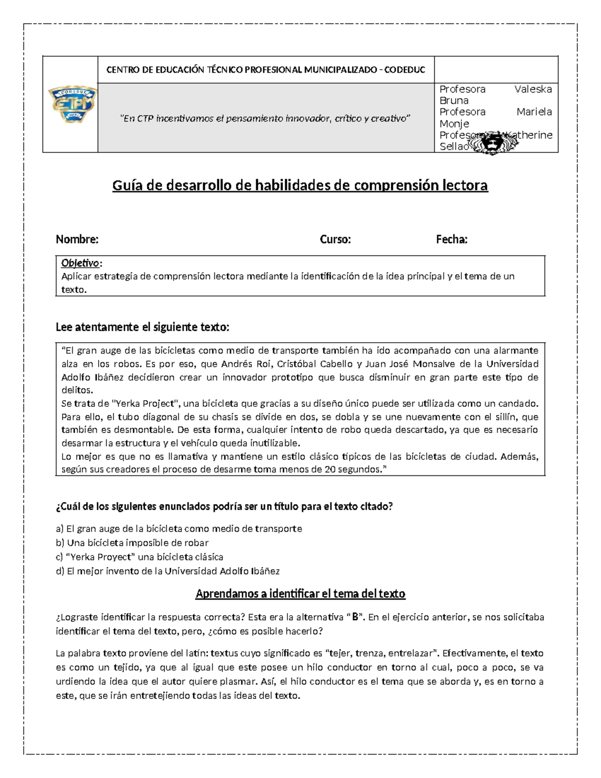 Encontrar la idea principal en un texto para mejorar la comprensión ...