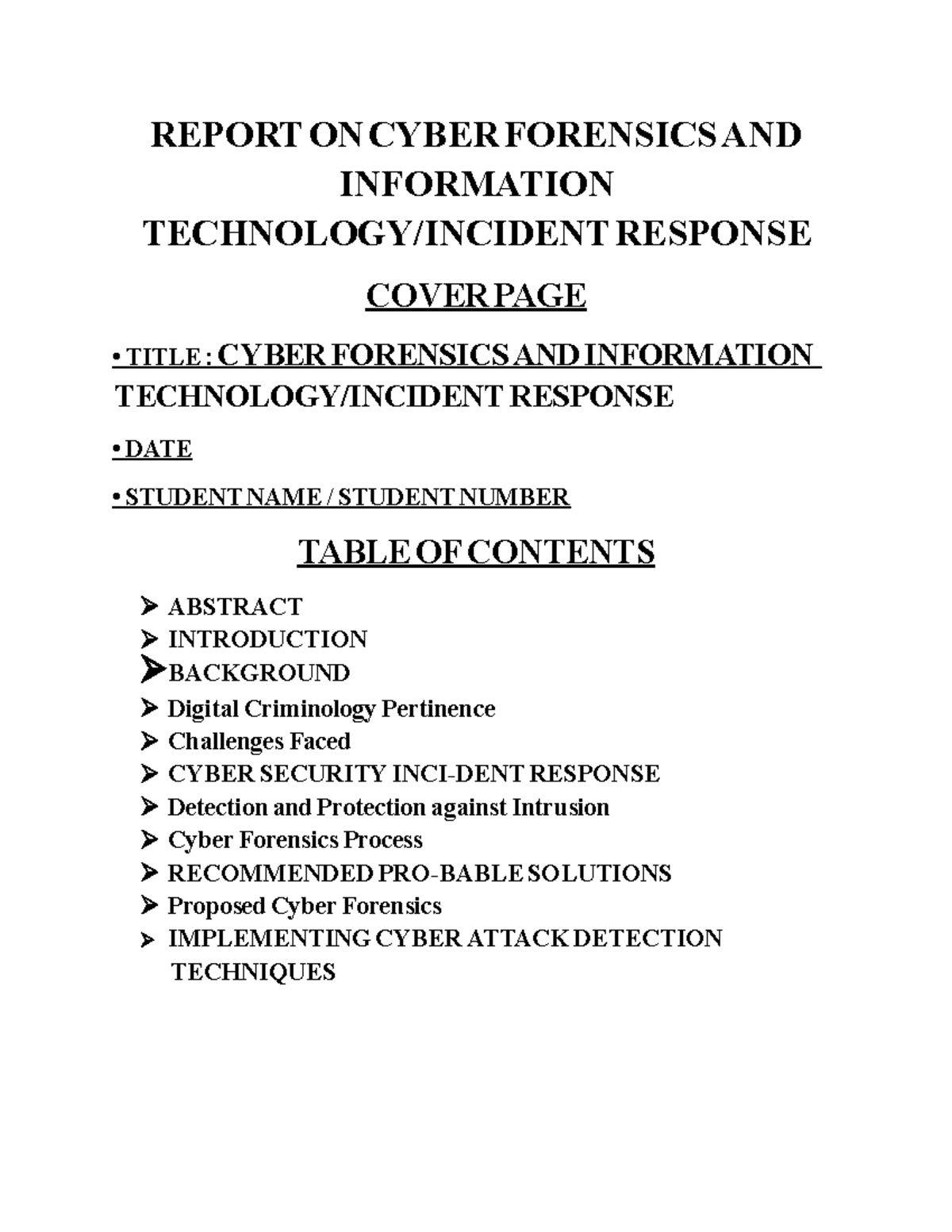 Report ON Cyber Forensics AND Information Technology-1 - REPORT iON ...