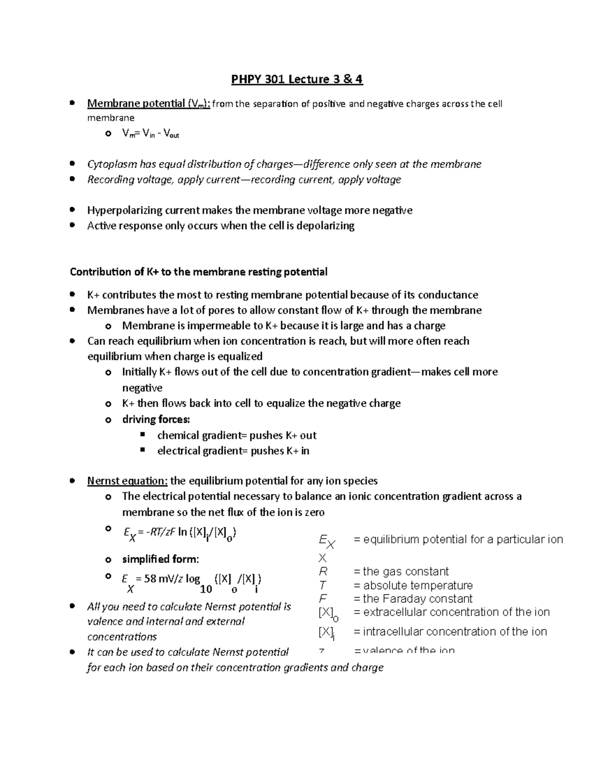 PHPY 301 Lecture 3 And 4 Fall Term PHPY 301 Lecture 3 4 Membrane phpy-301-lecture-3-and-4-fall-term-phpy-301-lecture-3-4-membrane