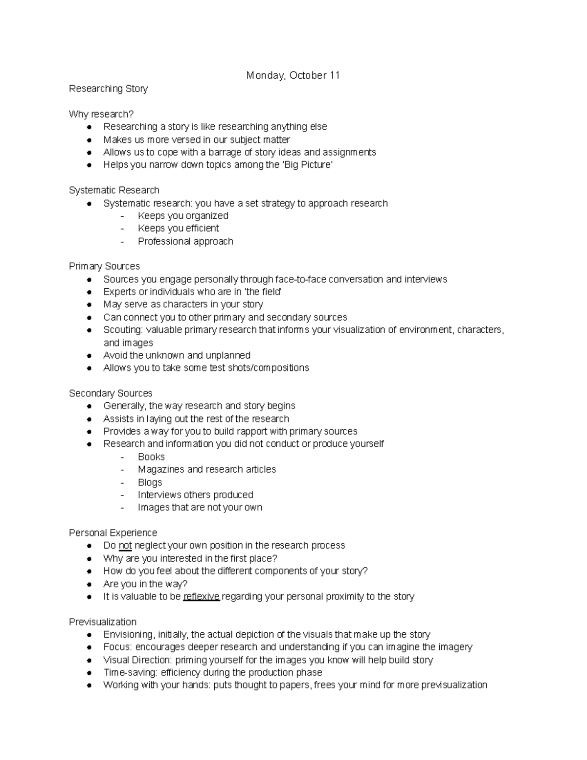 VS Unit 2 - James Eppler - Monday, October 11 Researching Story Why ...