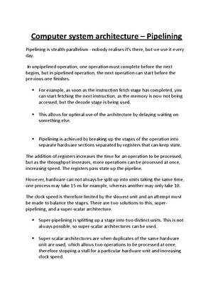 Computer system architecture - Structural Hazards - The overlapped ...