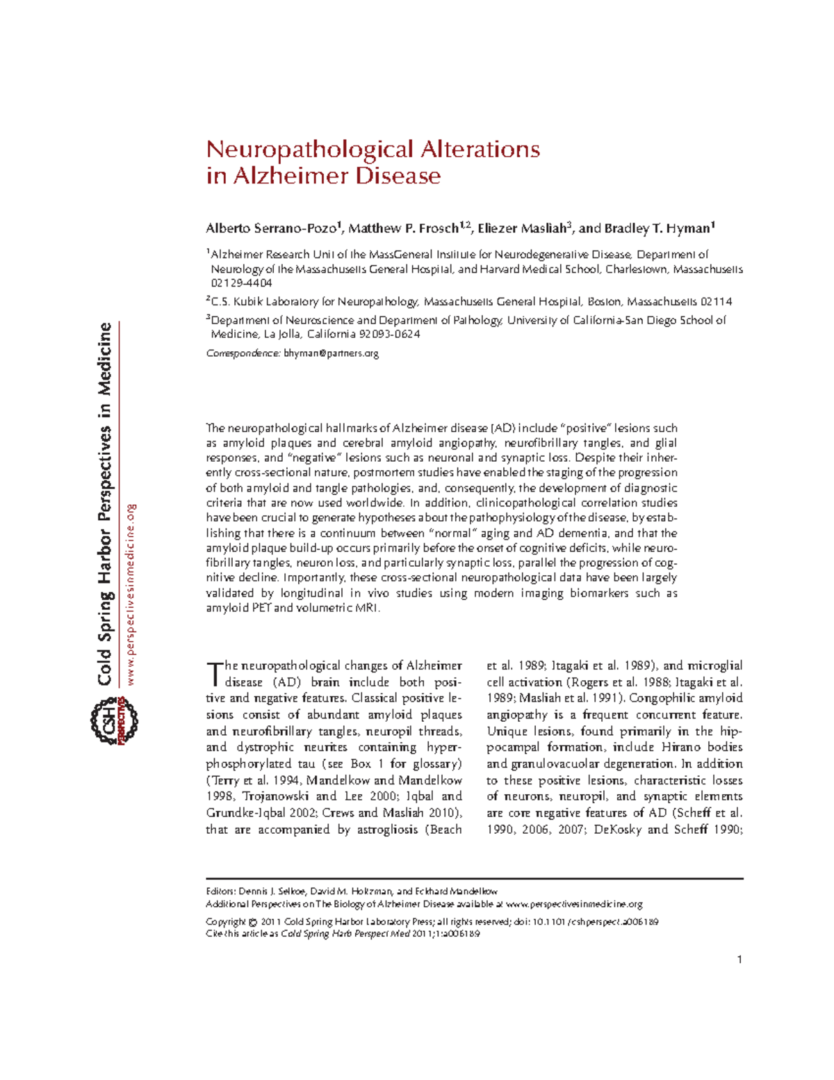 Articulo 1 ap - Neuropathological Alterations in Alzheimer Disease ...