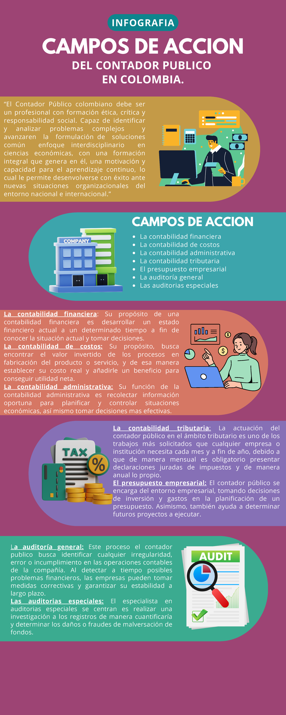 Infografía Plan de Negocio Profesional Multicolor - CAMPOS DE ACCION CAMPOS DE ACCION DEL ...
