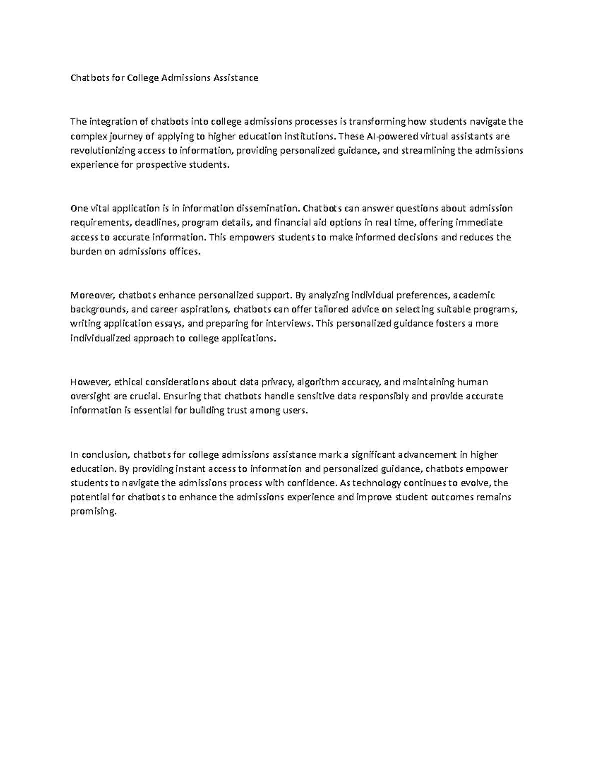 Chatbots for College Admissions Assistance - These AI-powered virtual ...