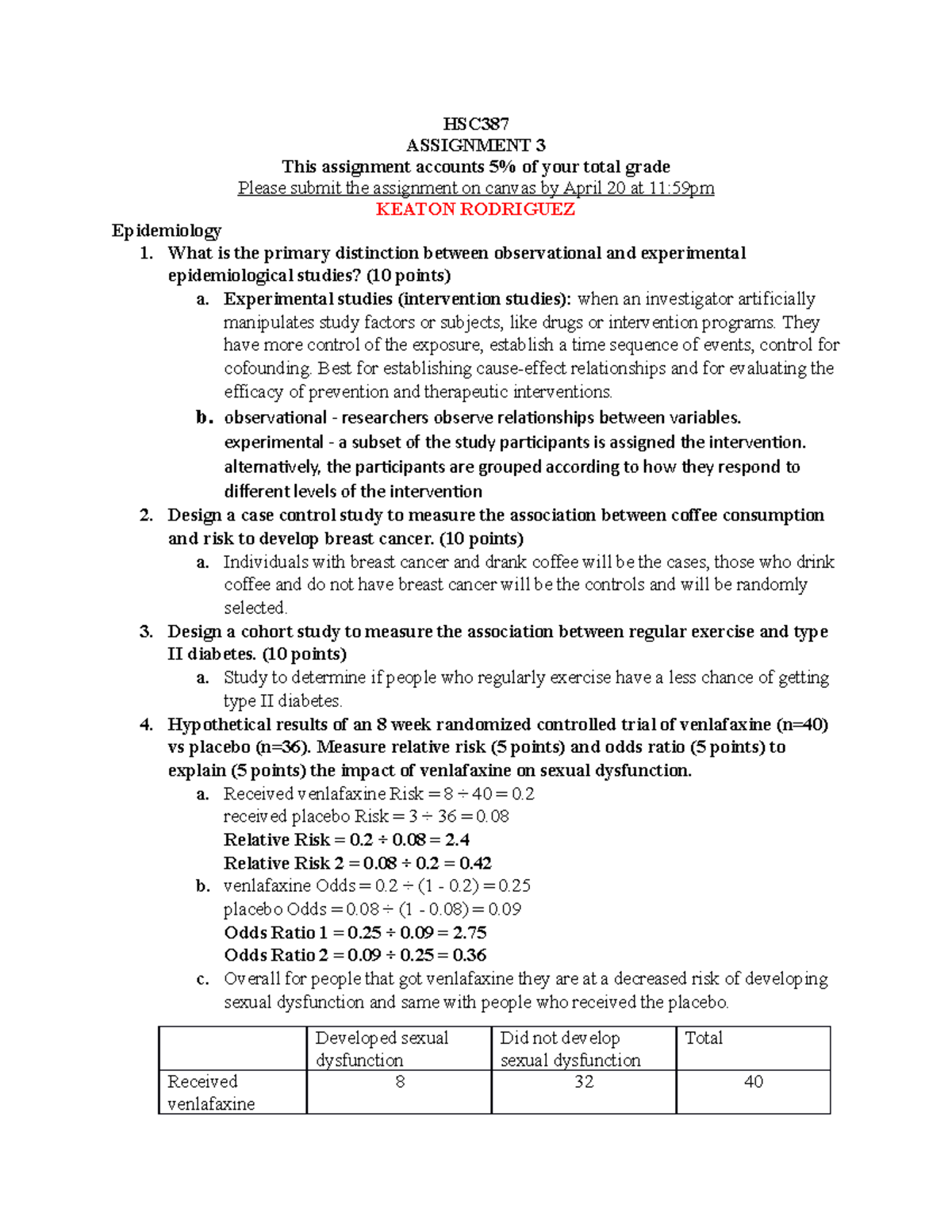Lecture Assignment 3- 387 - HSC ASSIGNMENT 3 This assignment accounts 5% of your total grade ...