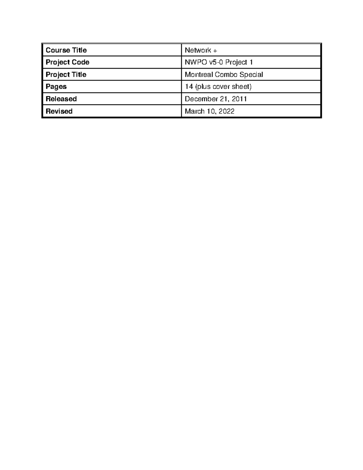 NWPO v5-0 Project 1 2022-0310 - Course Title Network + Project Code ...