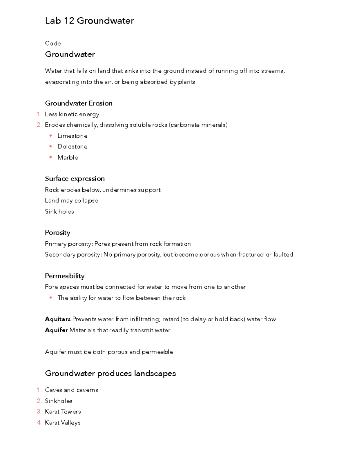 Lab 12 Groundwater - Prof Downey - Lab 12 Groundwater Code: Groundwater ...