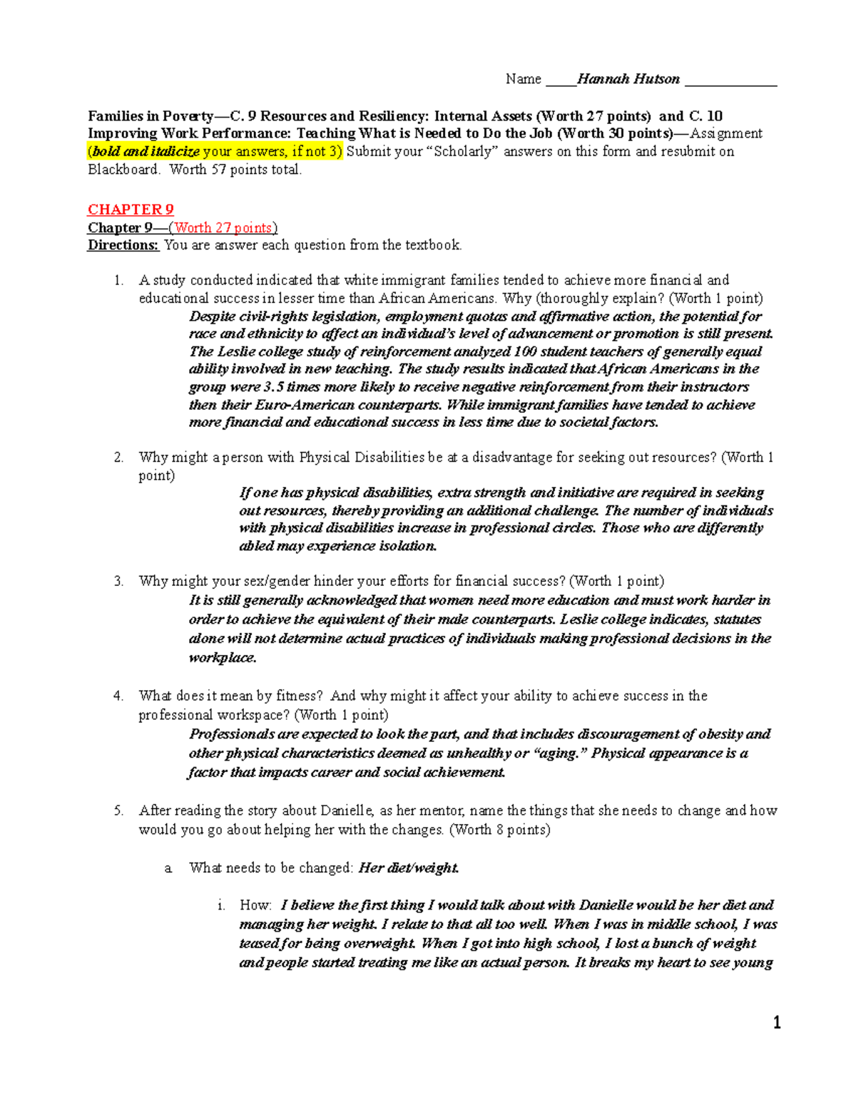 SP22-Ch 9 and 10 Assign-Fam in Poverty - Name ____ Hannah Hutson ____________ Families in ...