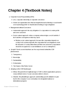 Chapter One Textbook Notes - Chapter 1 (Textbook Notes) Understanding ...