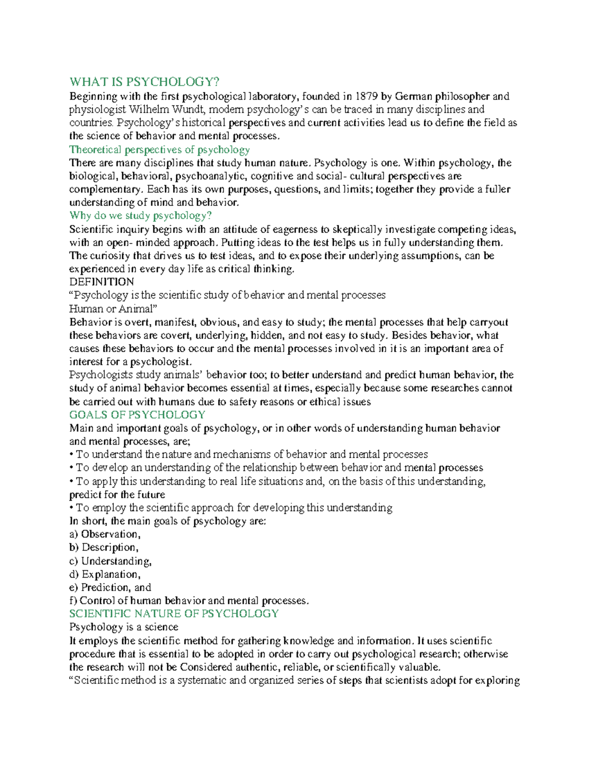 WHAT IS Psychology - WHAT IS PSYCHOLOGY? Beginning with the first ...