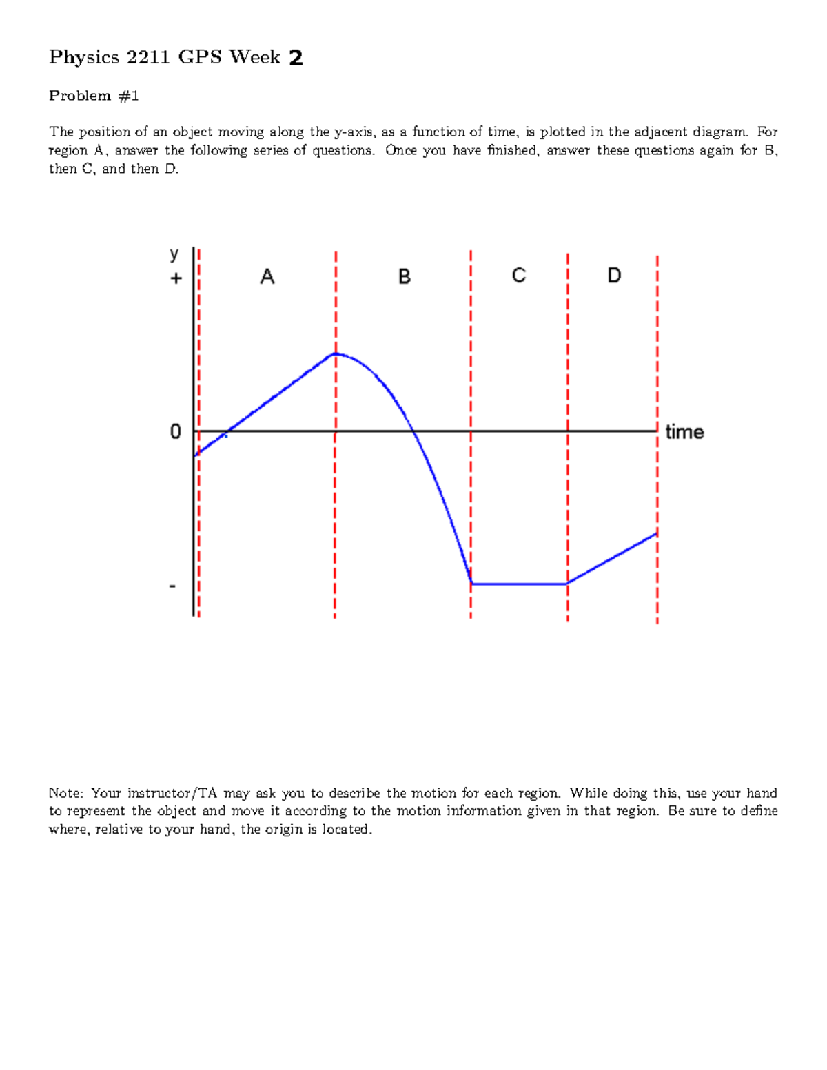 Group Problem Solving w3 - Physics 2211 GPS Week 3 Problem # The ...