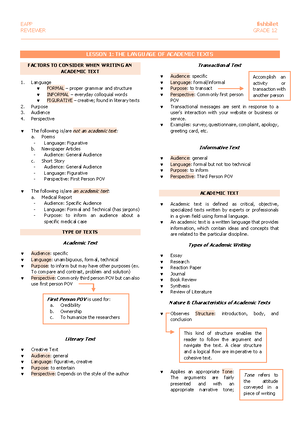 GEN CHEM II REVIEWER - REVIEWER GRADE 12 - Studocu