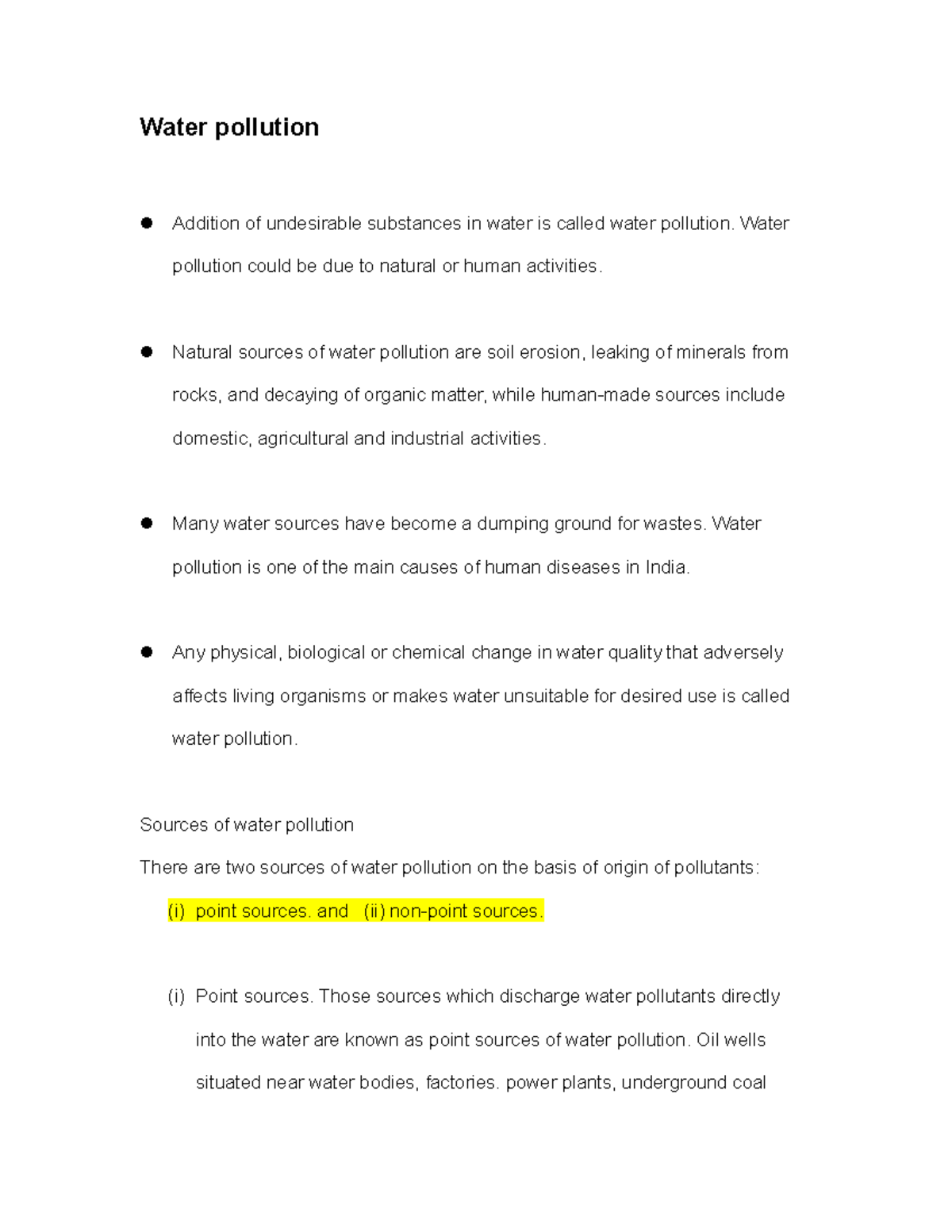 Water pollution - Water pollution could be due to natural or human ...