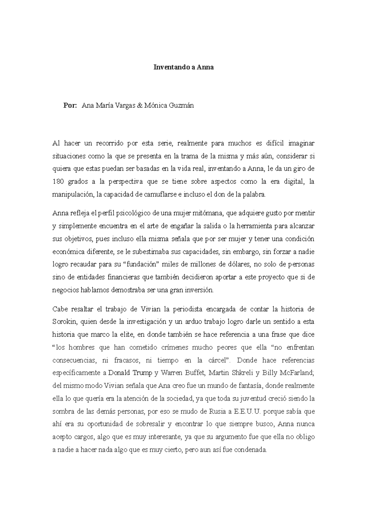 Inventando A ANA - Inventando a Anna Por: Ana María Vargas & Mónica ...