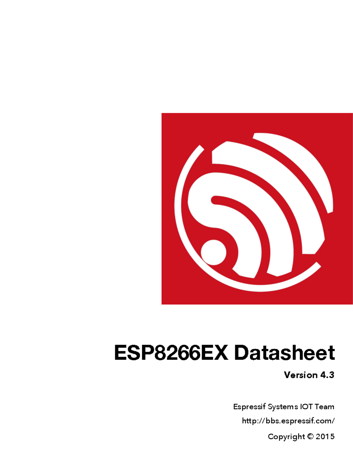 0A-ESP8266 Datasheet EN v4 - ) ESP8266EX Datasheet Version 4. Espressif ...