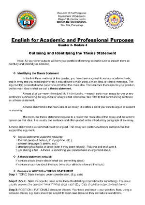 EAPP Quarter 1 Module 1 - mmmmm - English for Academic and Professional ...