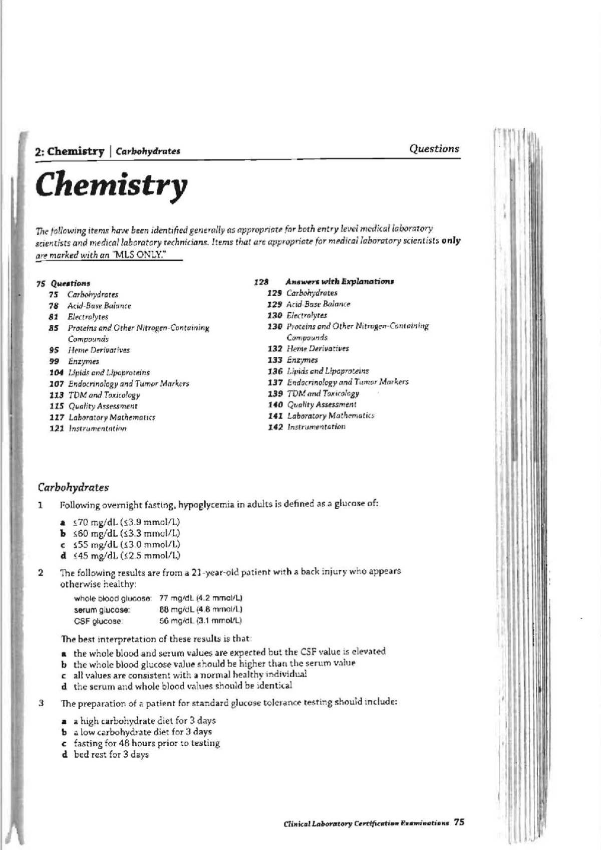 Clinical chemistry boc review questions - 2: Chemistry Carbohydrates ...
