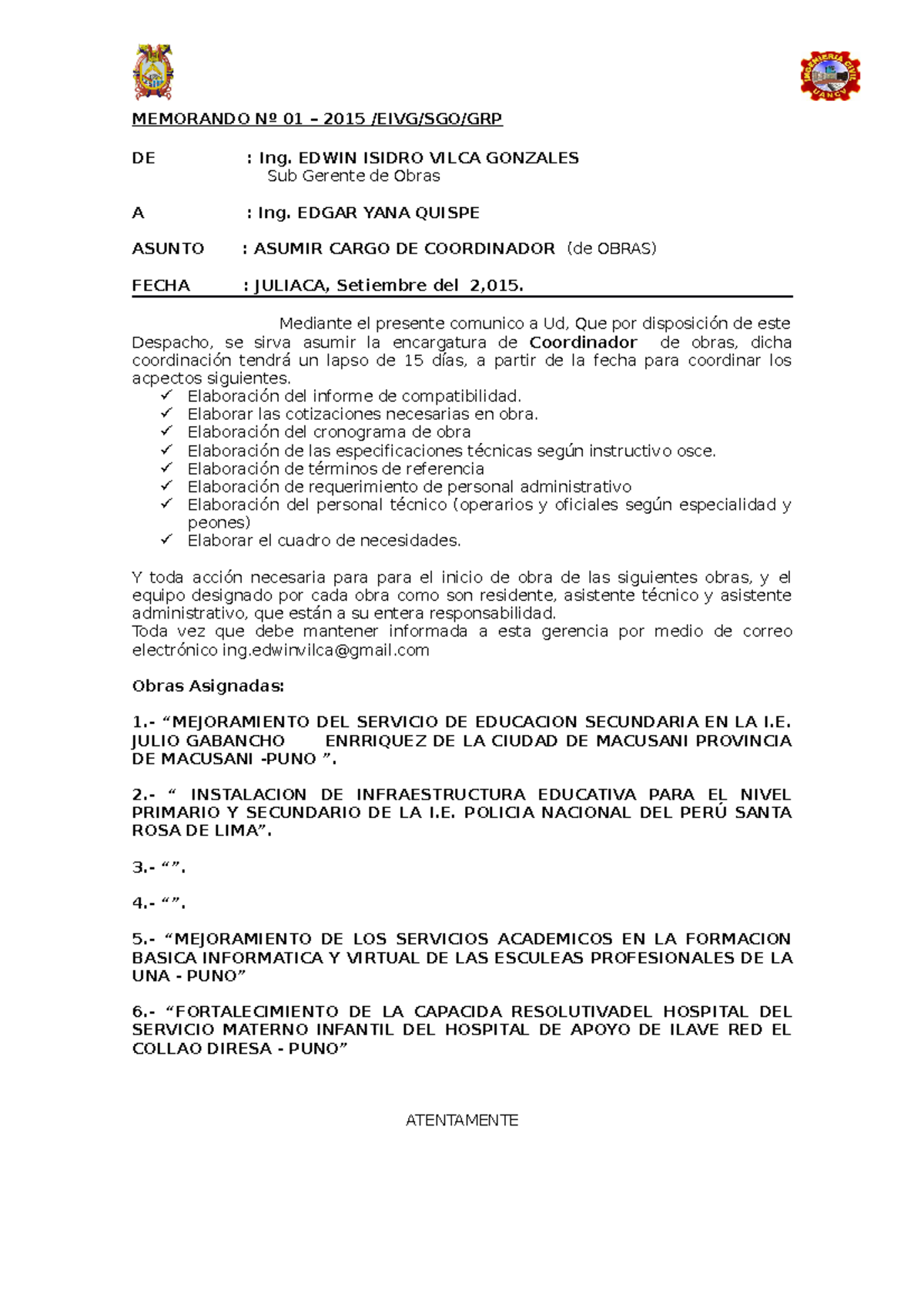 283397907 Memorando modelo asignacion de funciones SGO GRP 2 docxDDDD ...