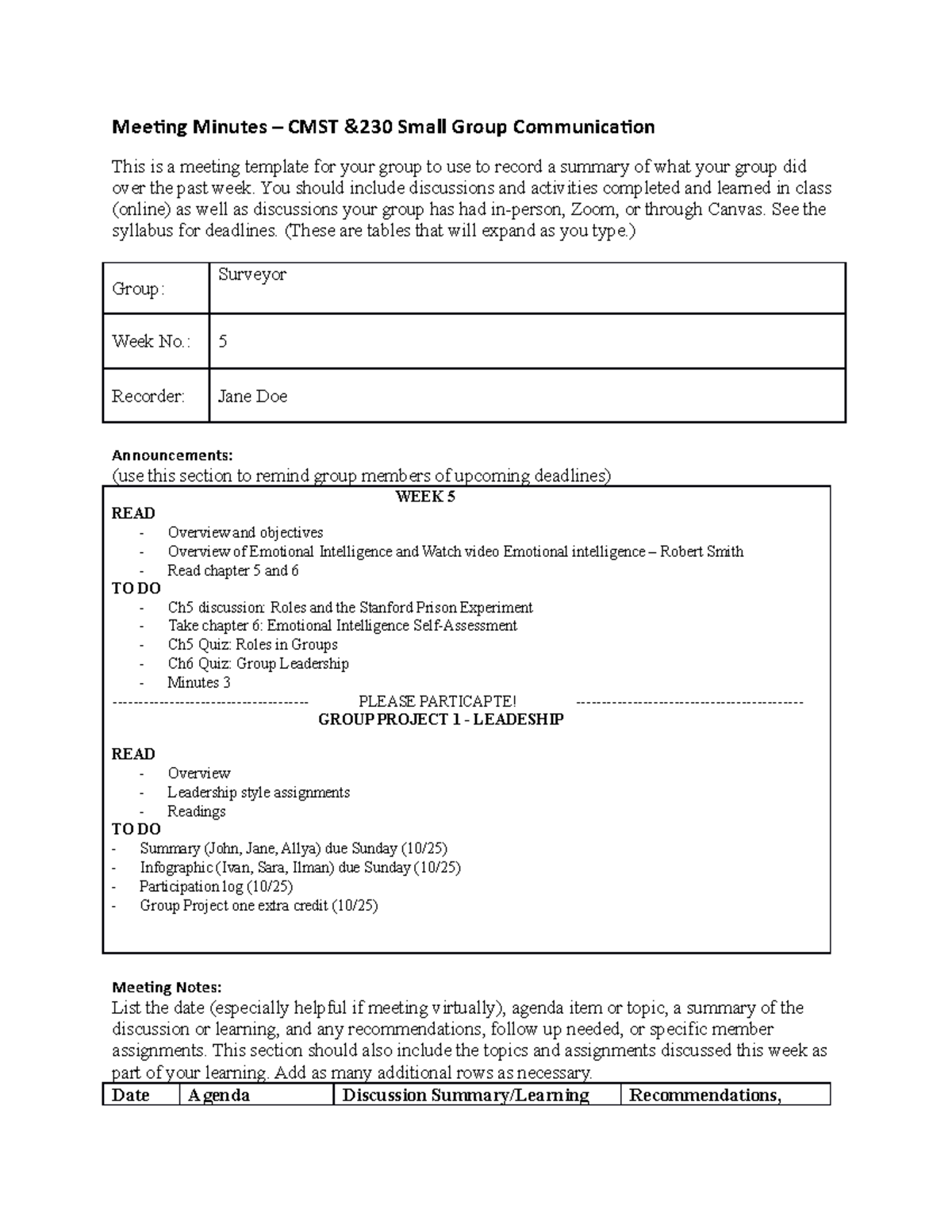 Actual Group Meeting Minutes - Exceptional Example - Meeting Minutes ...