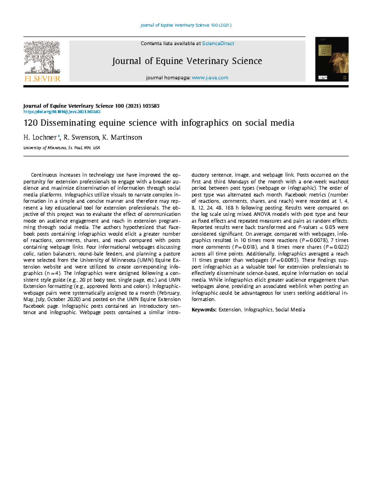 120 Disseminating equine science with infographics on social media ...