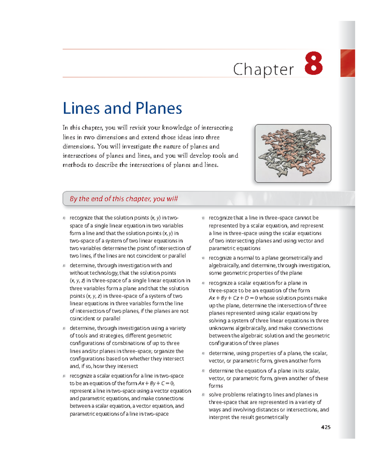 Ch08: Lines and Planes - Exploring 2D and 3D Geometry - 425 Chapter 8 ...