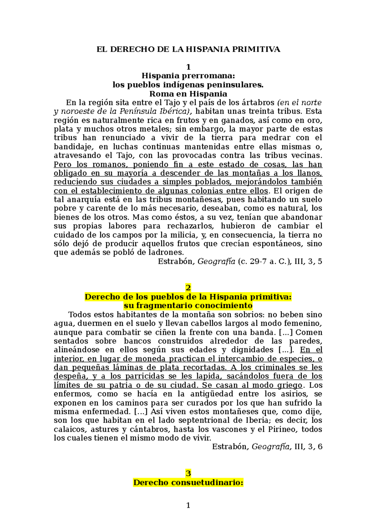 Textos de Historia del Derecho. Lección 2ª. Hispania primitiva - EL ...