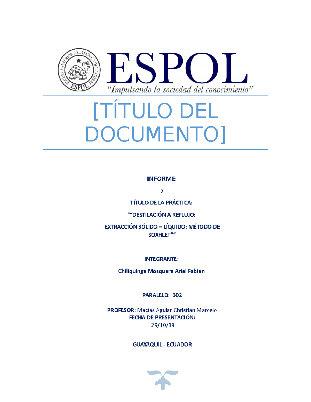 Informe 3 org - [TÍTULO DEL DOCUMENTO] INFORME: 2 TÍTULO DE LA PRÁCTICA ...