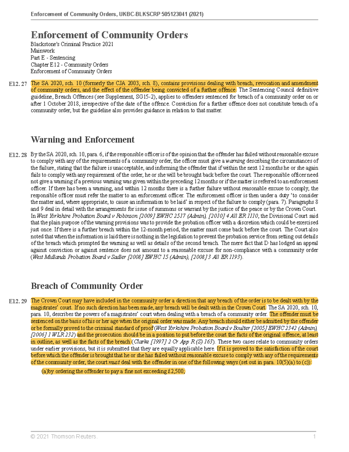 Enforcement of Community Orders - 1 Enforcement of Community Orders ...