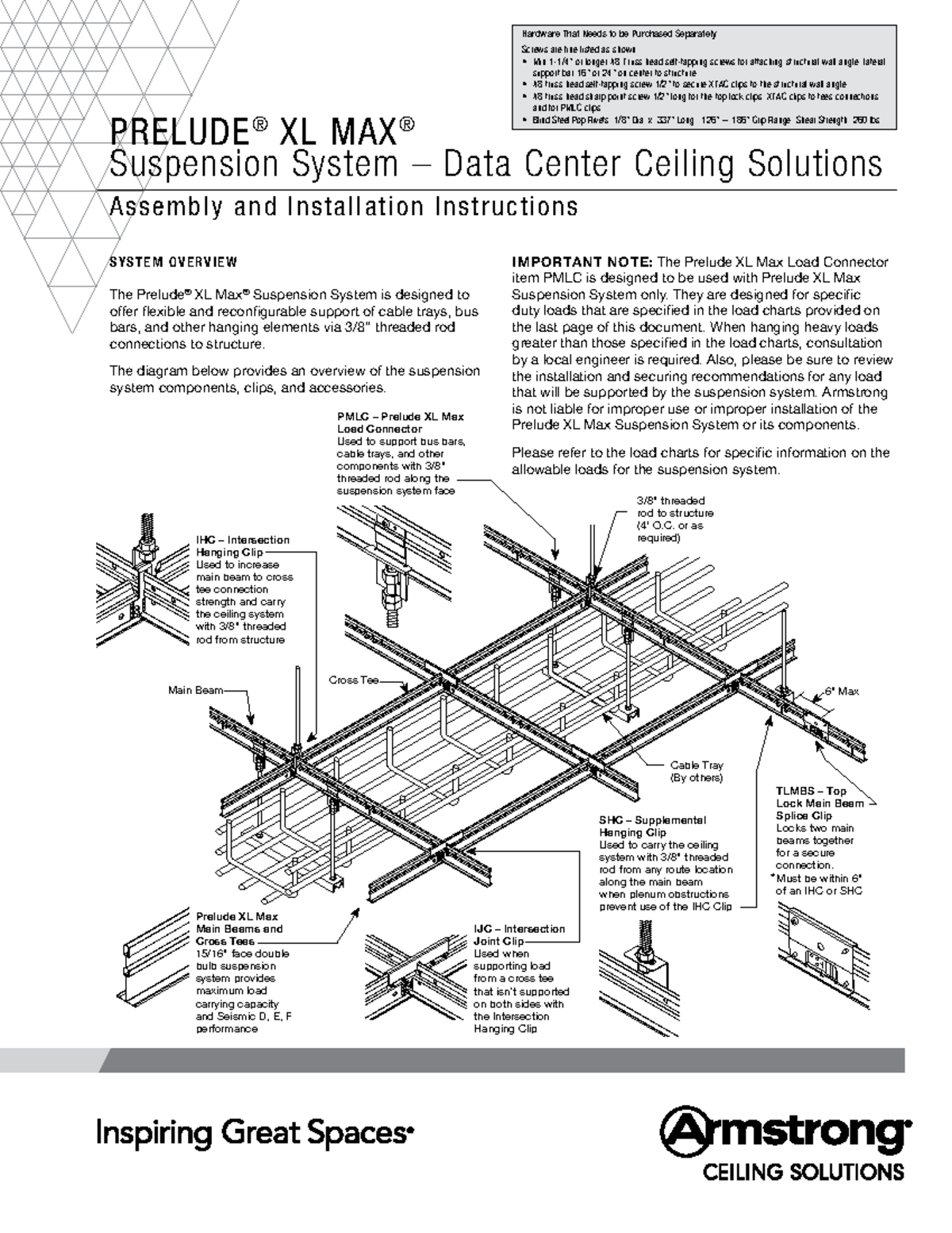Ceiling details - PRELUDE ® XL MAX ® Suspension System – Data Center ...