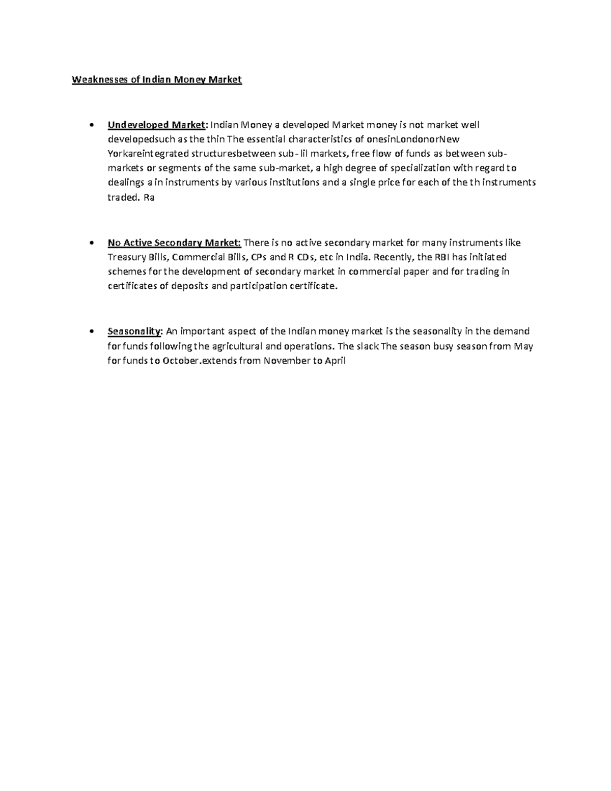 Document (15) - Indain financial system - Weaknesses of Indian Money ...