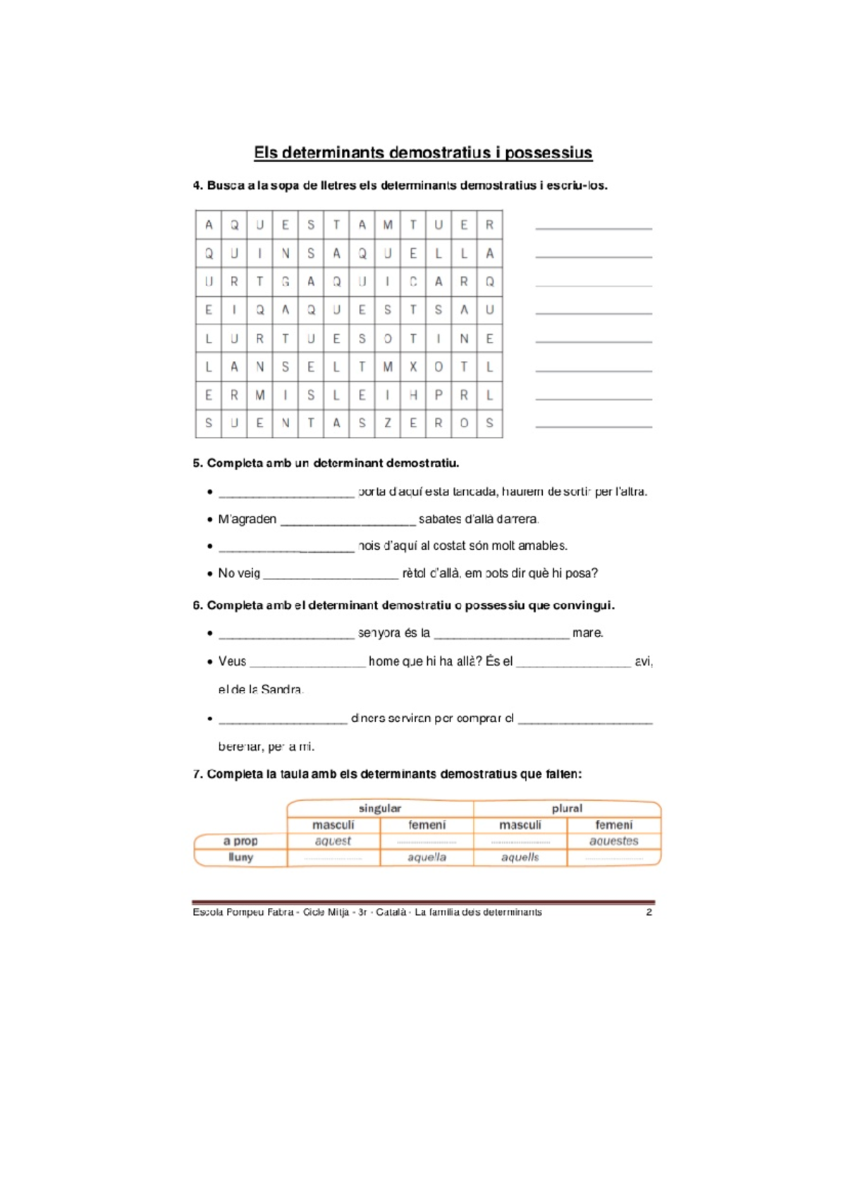 Exercicis determinants - Català - Studocu