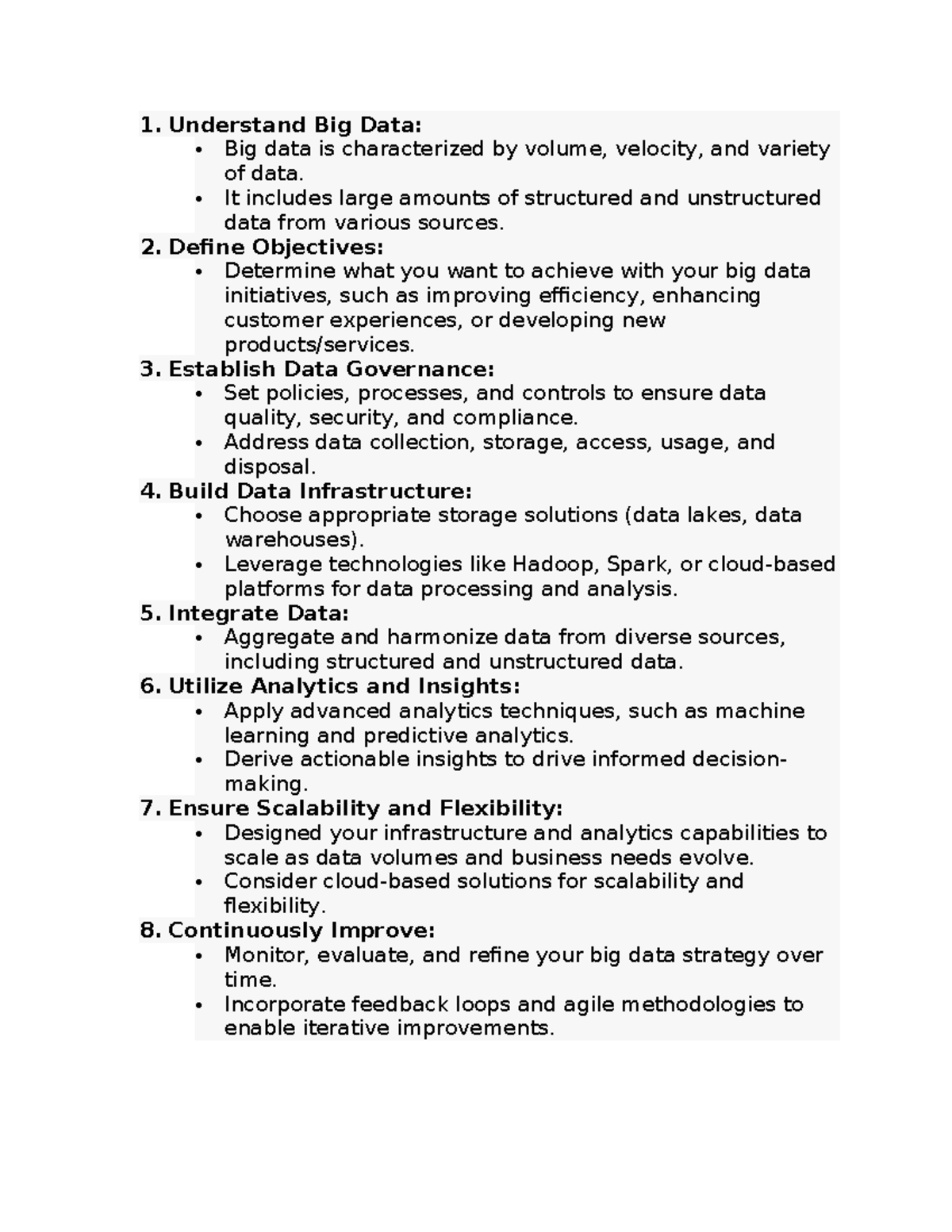 Building big data strategy - 1. Understand Big Data: Big data is ...