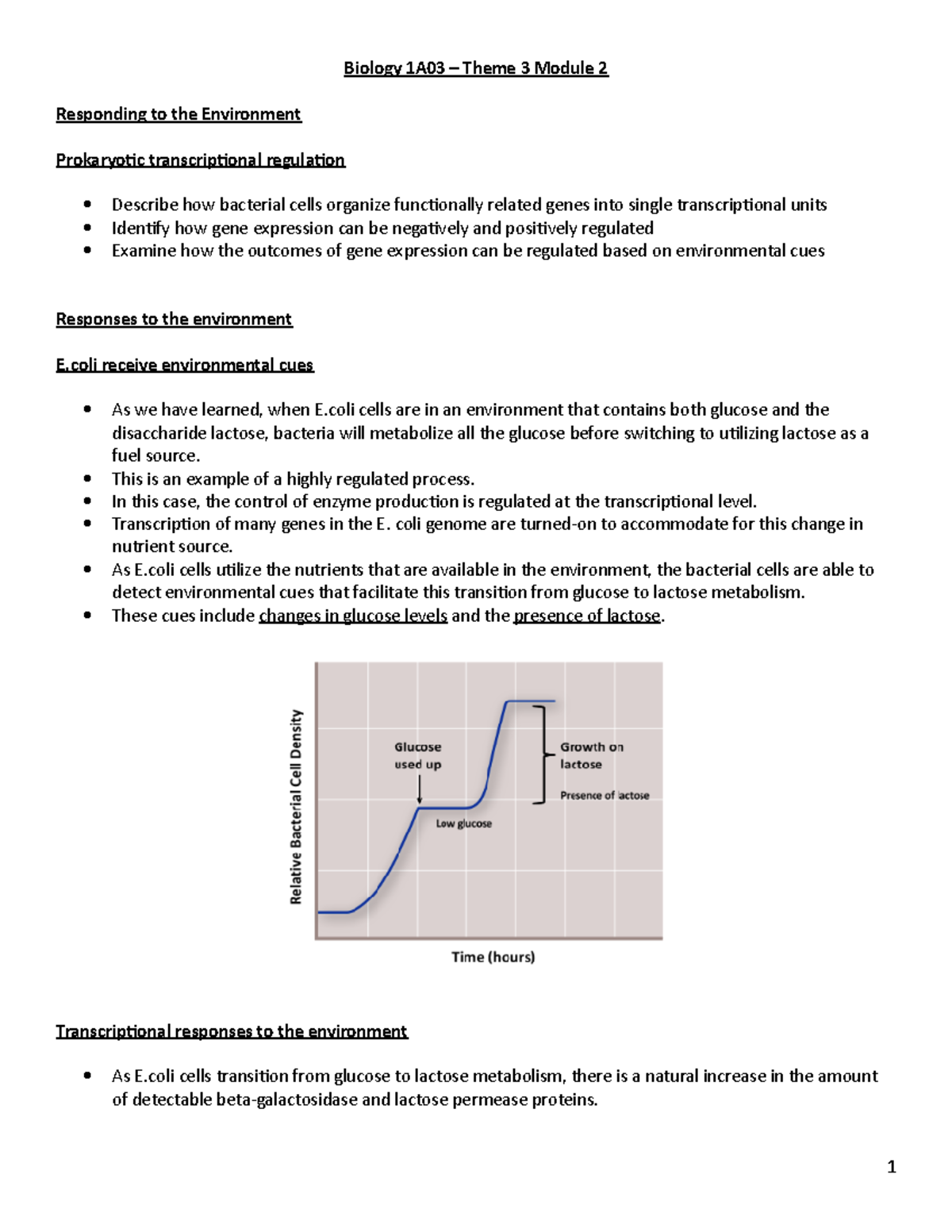 Biology 1A03 – Theme 3 Module 2 - Biology 1A03 – Theme 3 Module 2 ...