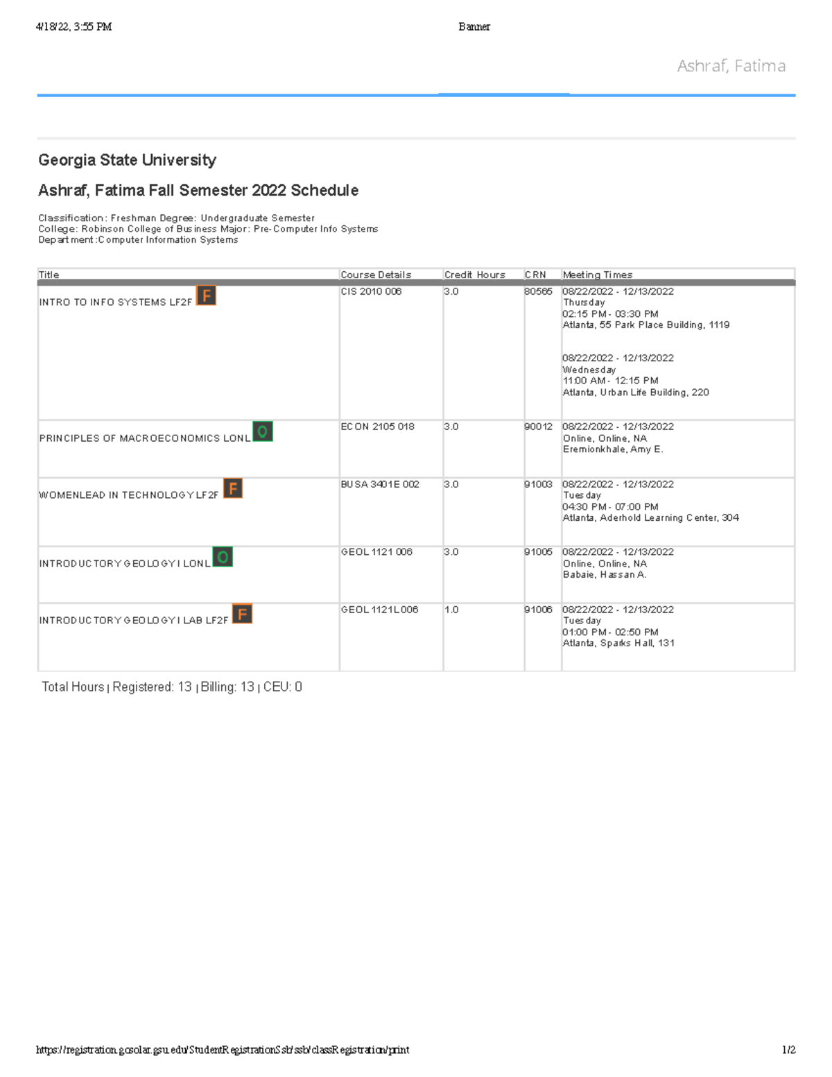 Fallclasses - UHUHI - 4/18/22, 3:55 PM Banner - Studocu