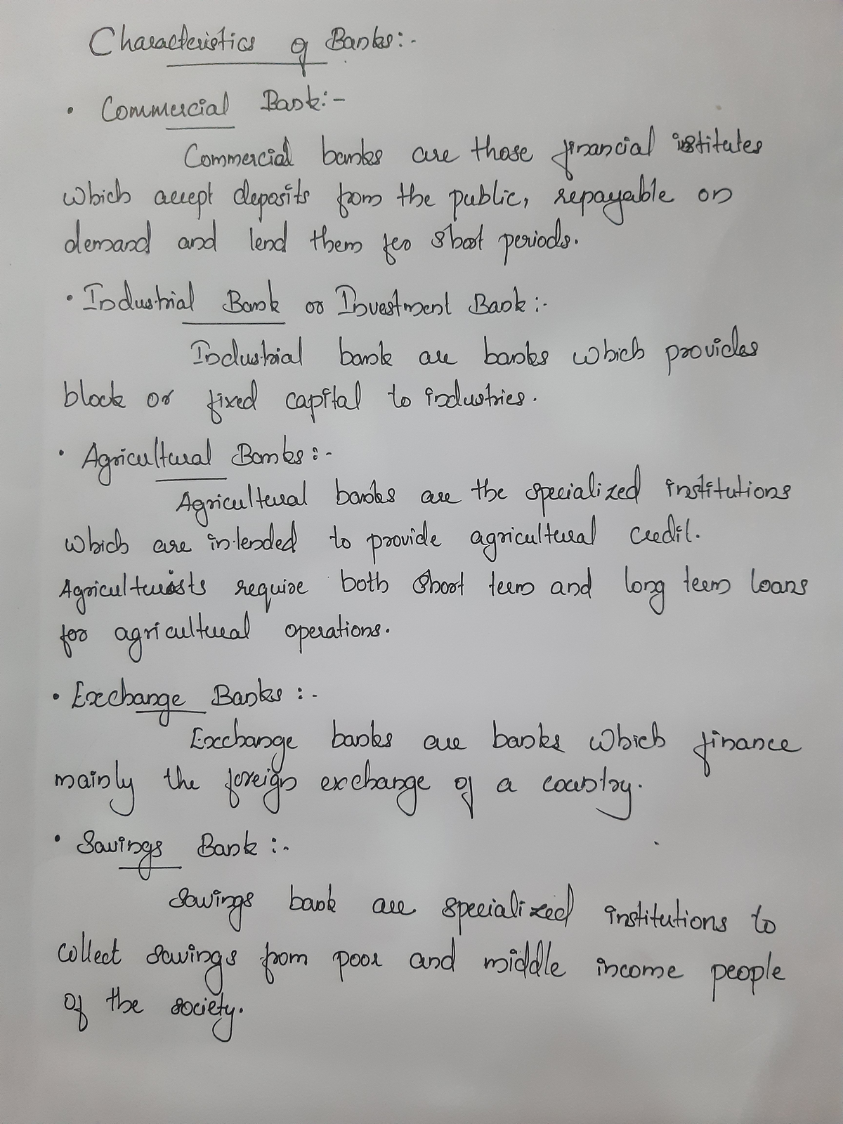 Classification of bank - Banking theory and practices - Studocu