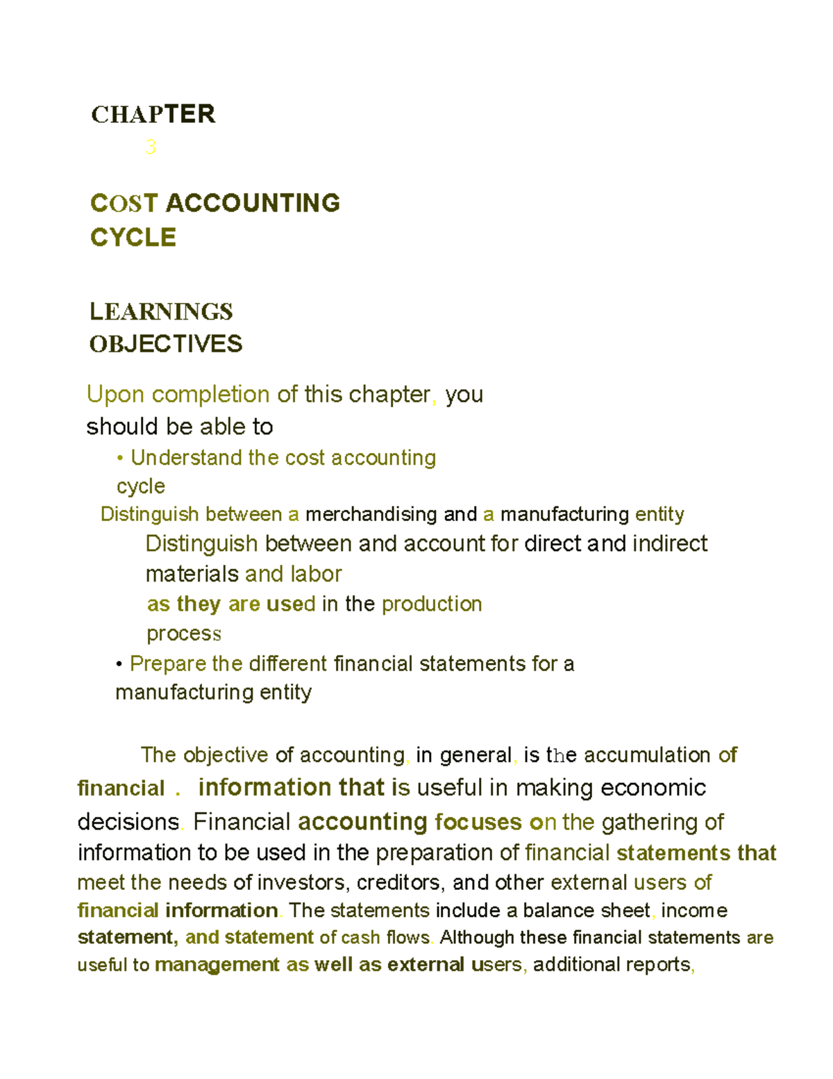 Cost Accounting Cycle - For Reference - business administration - UV ...