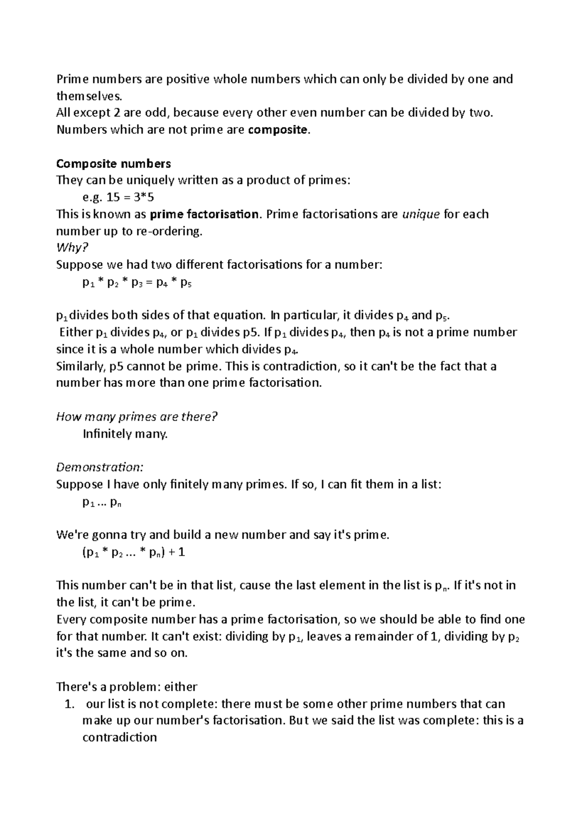 Prime Numbers - Lecture notes 8 - Prime numbers are positive whole ...