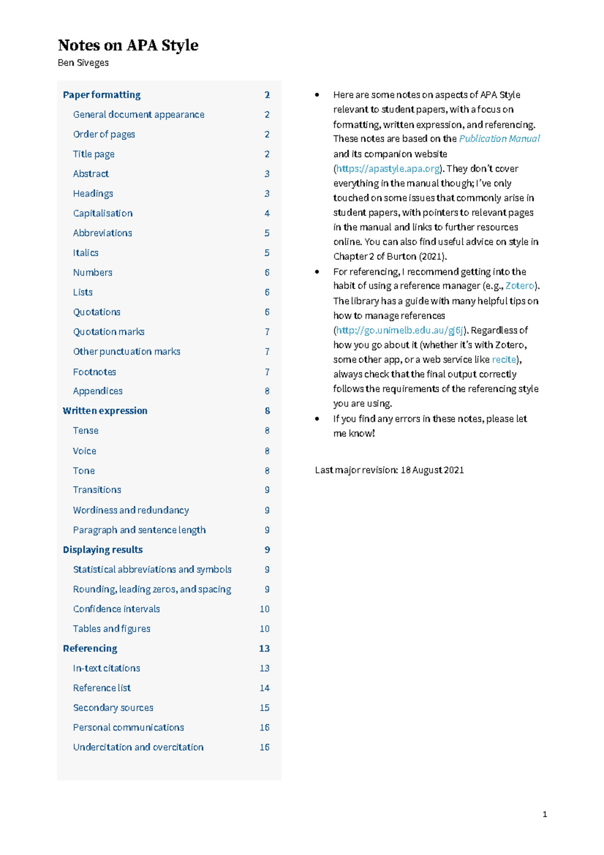 APA-Style-Cheat Sheet - pscyh90098 - Unimelb - Studocu