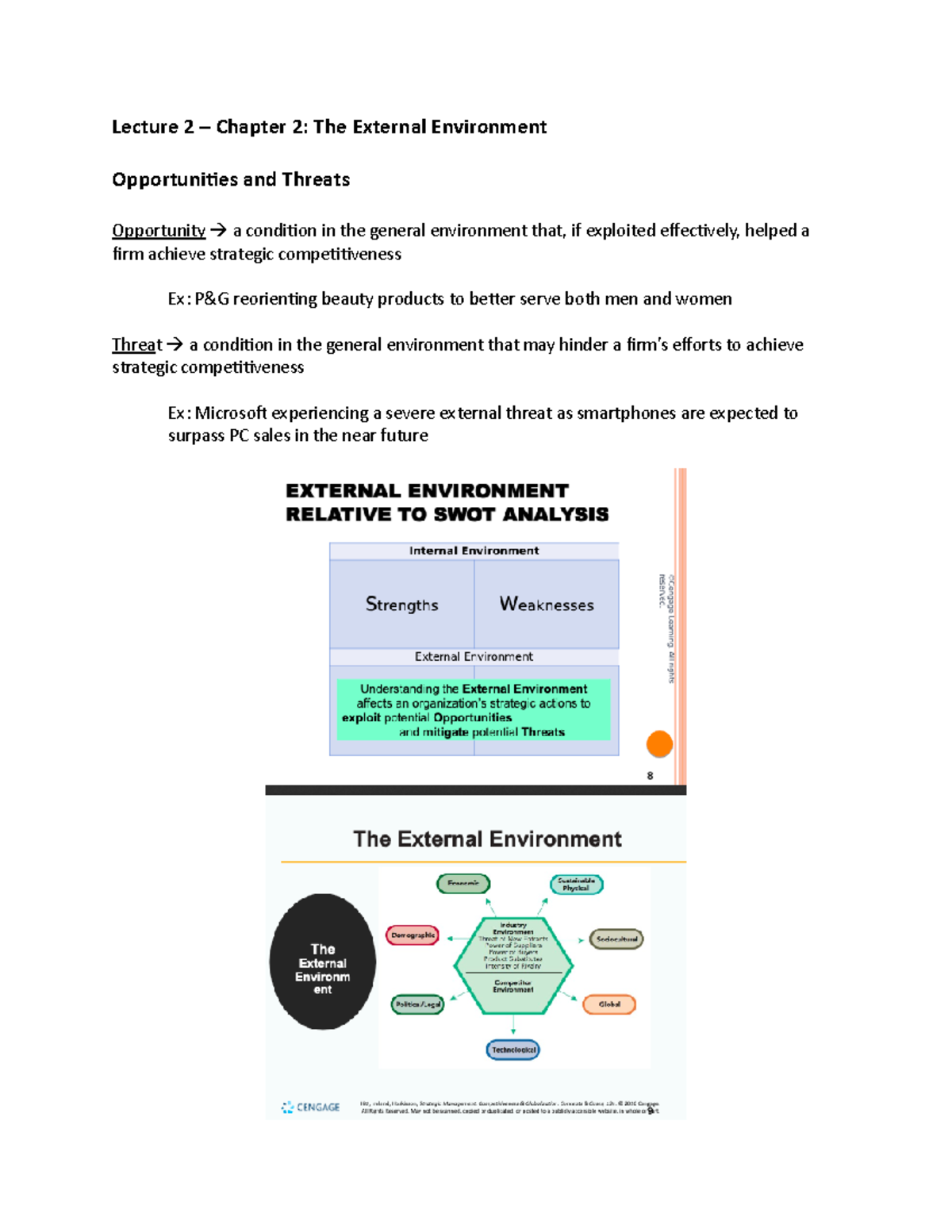 Chapter 2 - The External Environment - Lecture 2 – Chapter 2: The ...