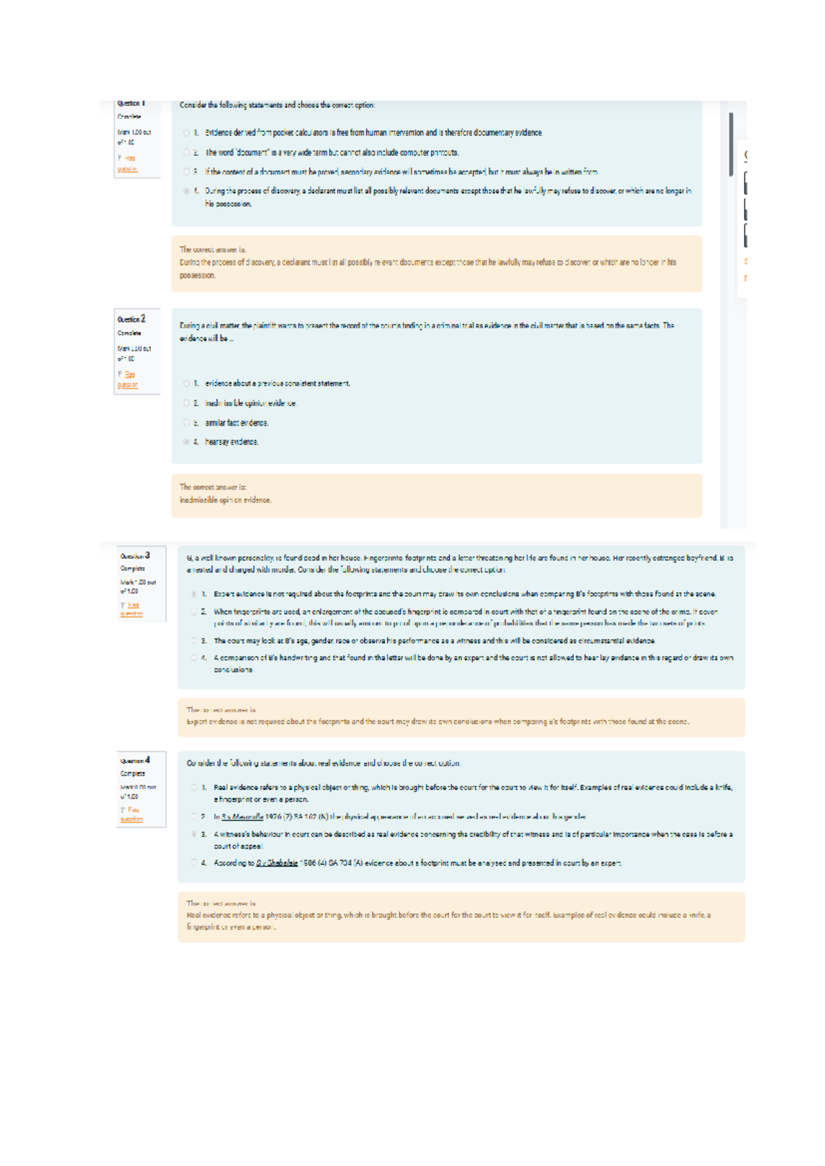 LEV ASS 01 - Review - Question I Consider the following statements and choose the correct option ...