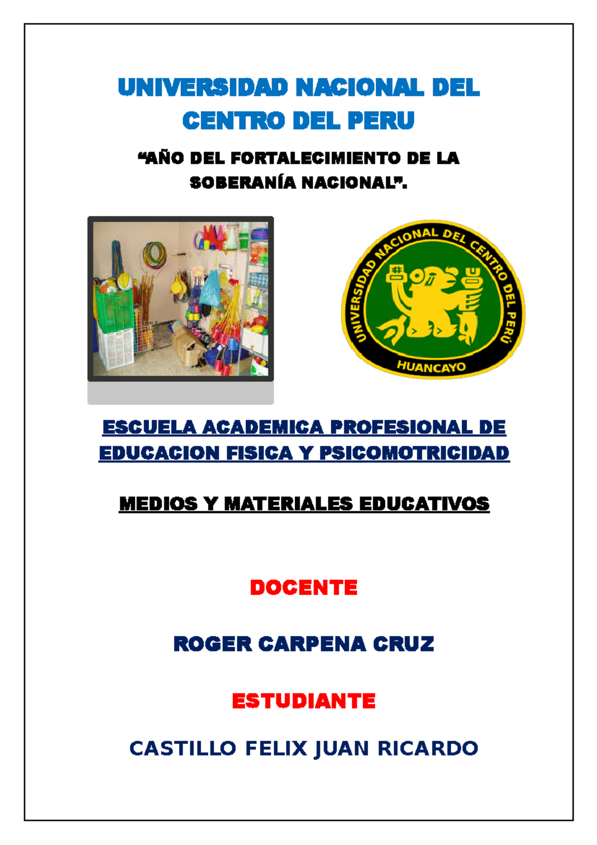 Actividad 16- castillo felix - UNIVERSIDAD NACIONAL DEL CENTRO DEL PERU ...