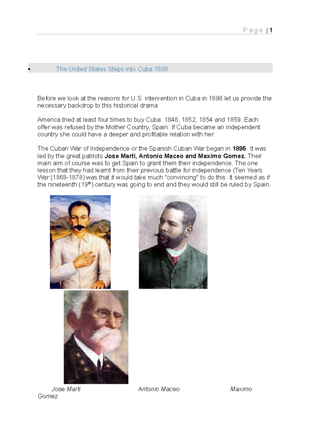 The United States in the caribbean handout notesmaster - The United ...