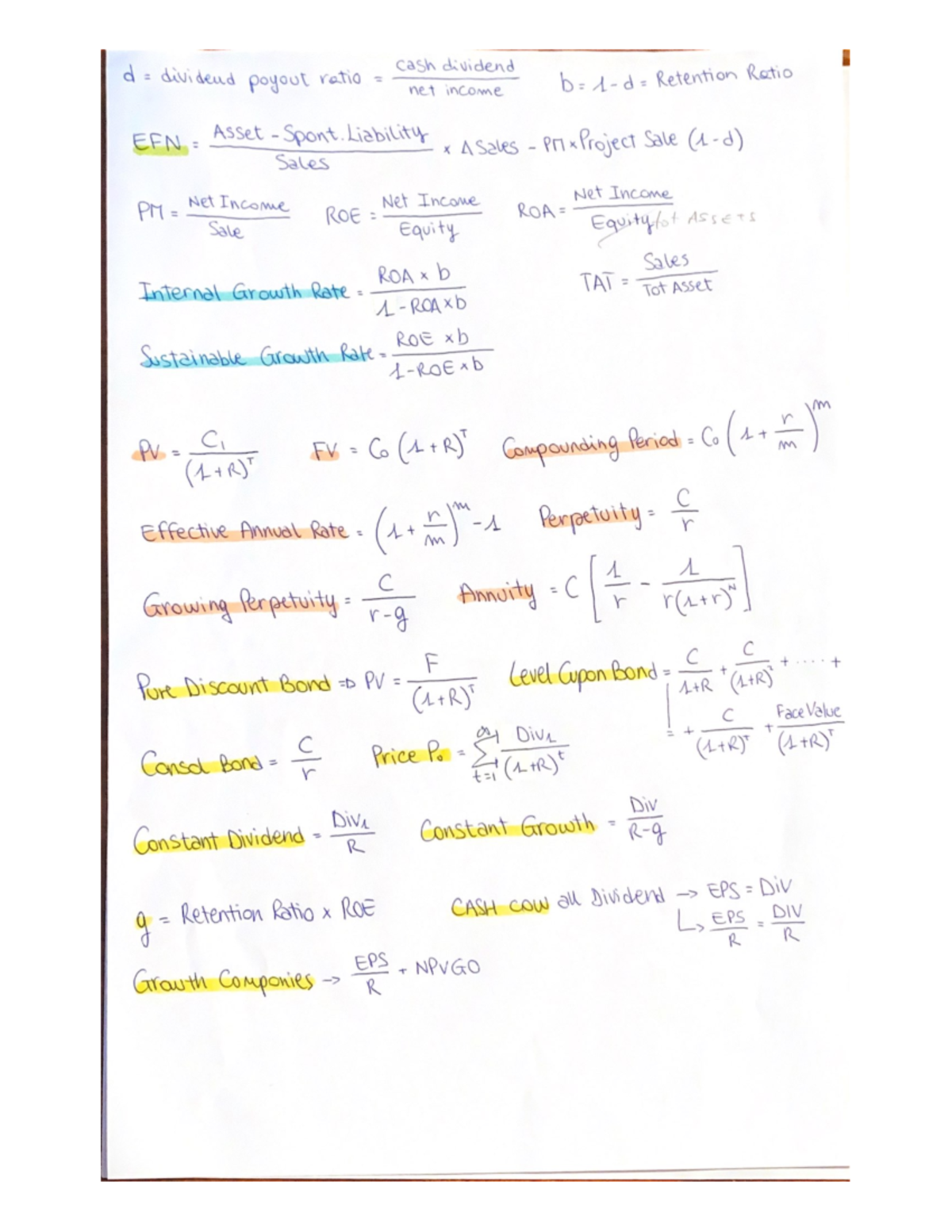 Formule CF SUMMARY - Mathematics - Studocu