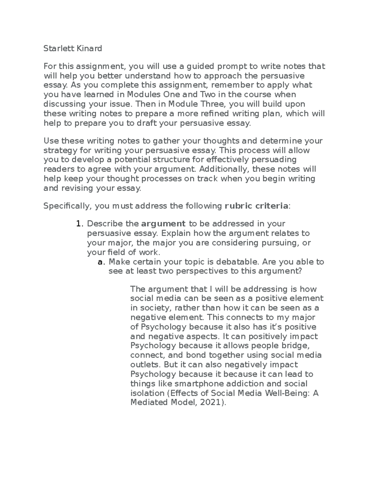 2-5 Assignment Writting Notes (2) - Starlett Kinard For this assignment ...