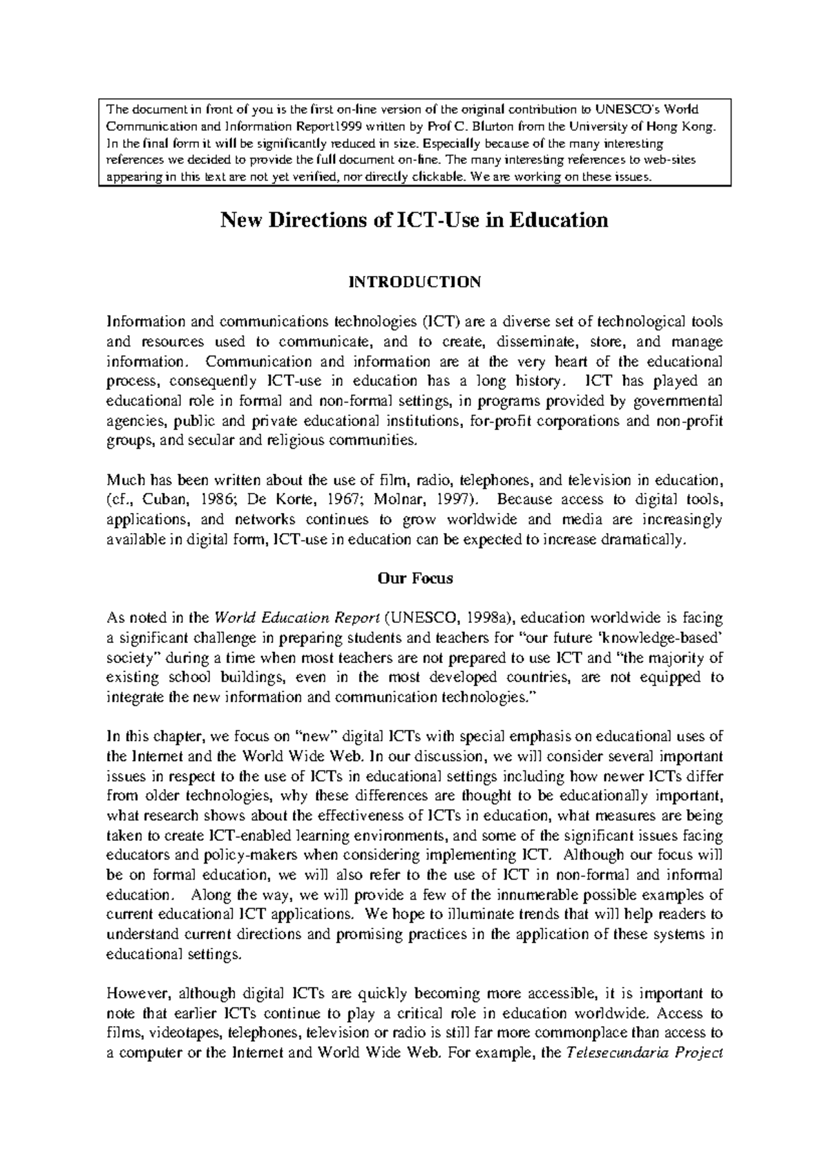 195706161986011001 New Directions Of ICT Use In Education The