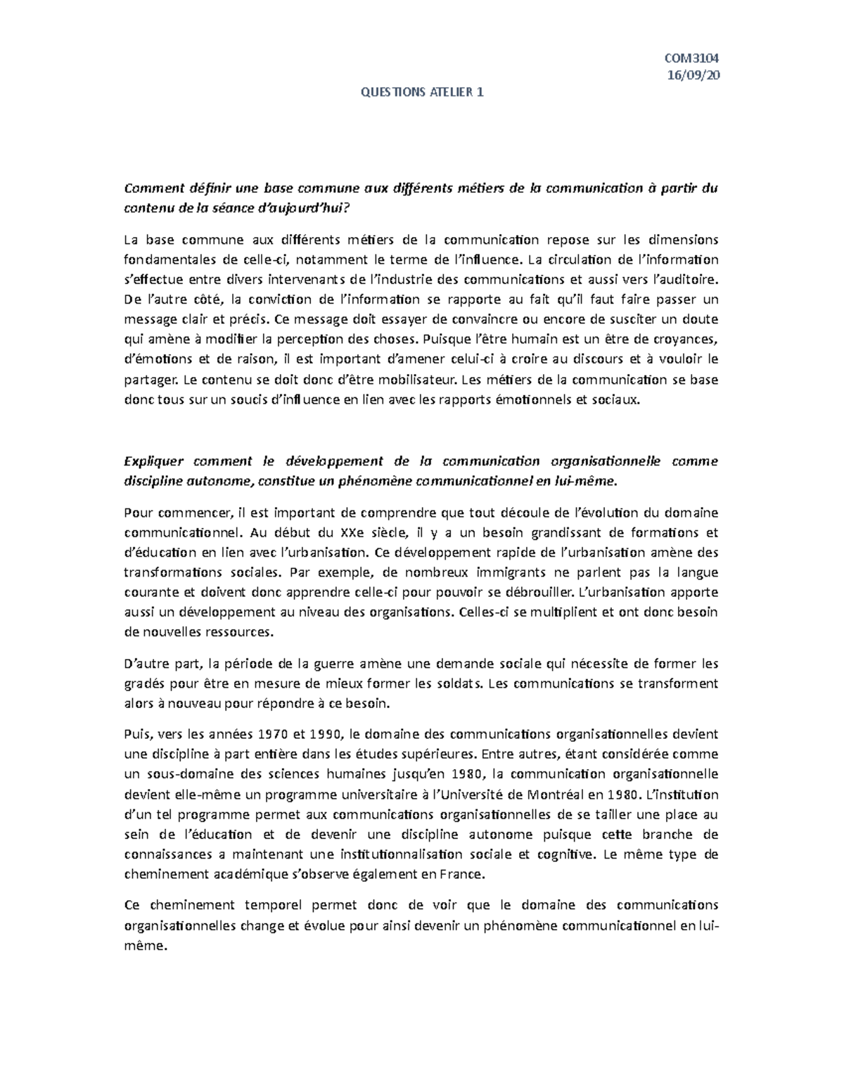 Atelier 1 - COM 16/09/ QUESTIONS ATELIER 1 Comment définir une base ...