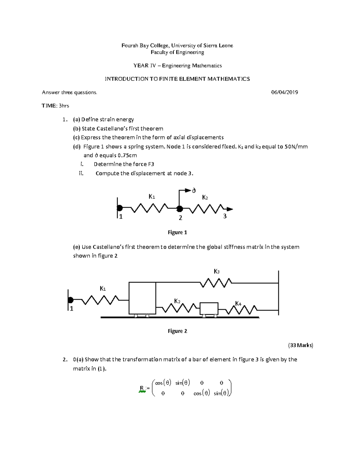 Year 4 Engineering Mathematics Assignment 2020 - Warning: TT: undefined function: 32 Warning: TT ...