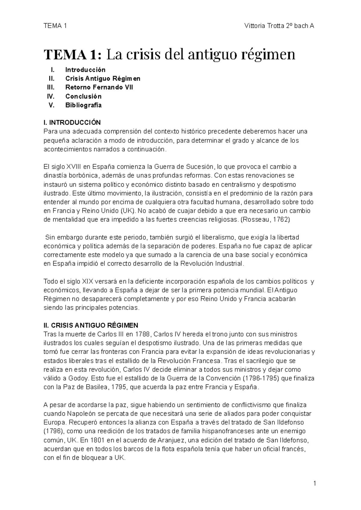TEMA 1 La crisis del antiguo régimen - Vittoria Trotta - TEMA 1: La crisis del antiguo régimen I ...