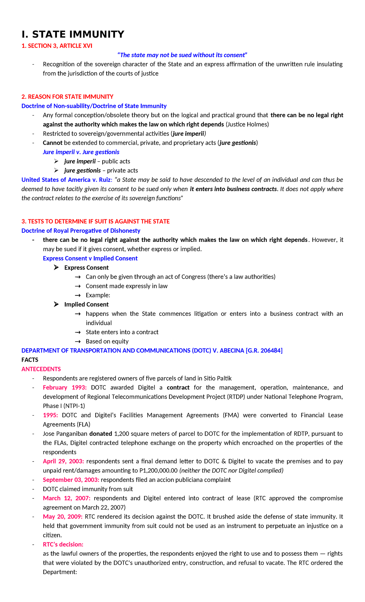 Module 3 - State Immunity, Principles and Policies, Government Branch ...